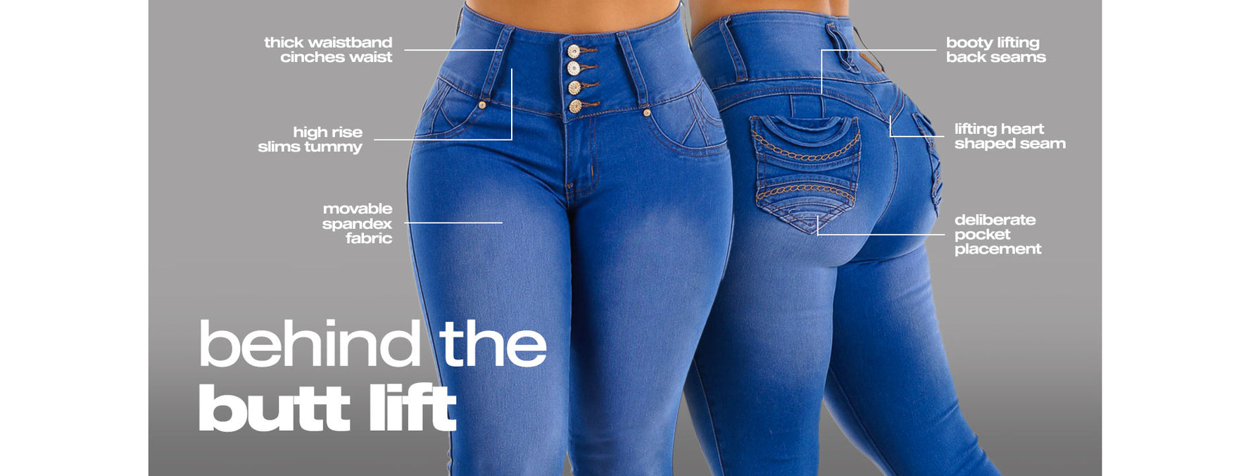 Moda Xpress Spandex Waist Butt Lift Shorts - Butt Lift Cuffed Denim Shorts