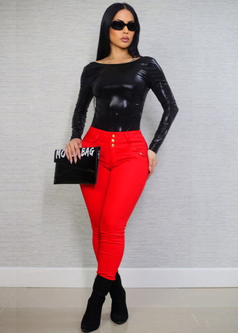 Red Skinny Jeans - Butt Lifting Mid Rise Skinny Jeans - Mid rise Skinny ...