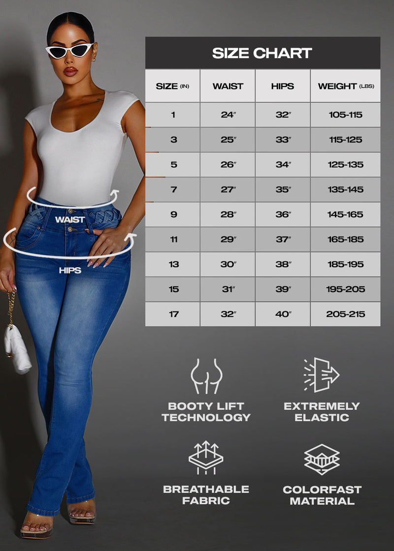 Moda Xpress Butt Lifting Bootcut Jeans - Butt Lift Acid Wash Bootcut Jeans